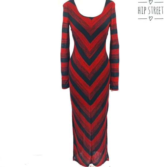 Almost Famous | Dresses | Almost Famous Ls Chevron Stretch Knit Sheath ...